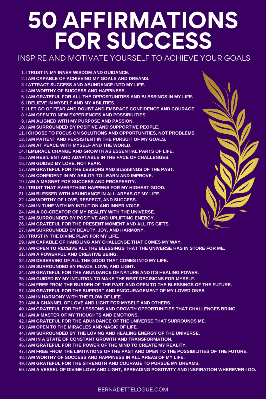 50 Spiritual Affirmations for Success