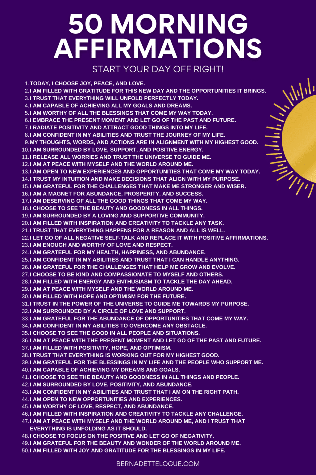 50 Spiritual Morning Affirmations